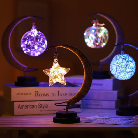 Led Moon Light Wrought Iron Ornament Light Star - Splendas