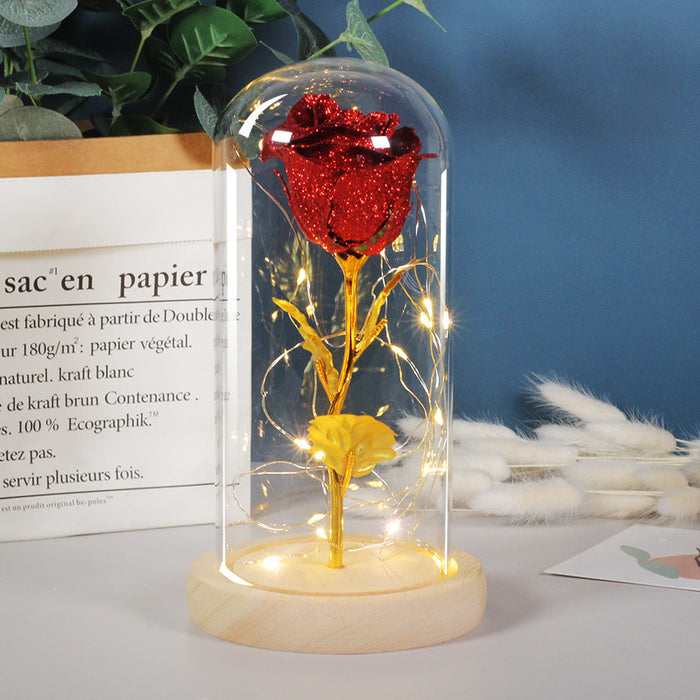Eternal Rose Flowers LED Light In Glass Cover - Splendas